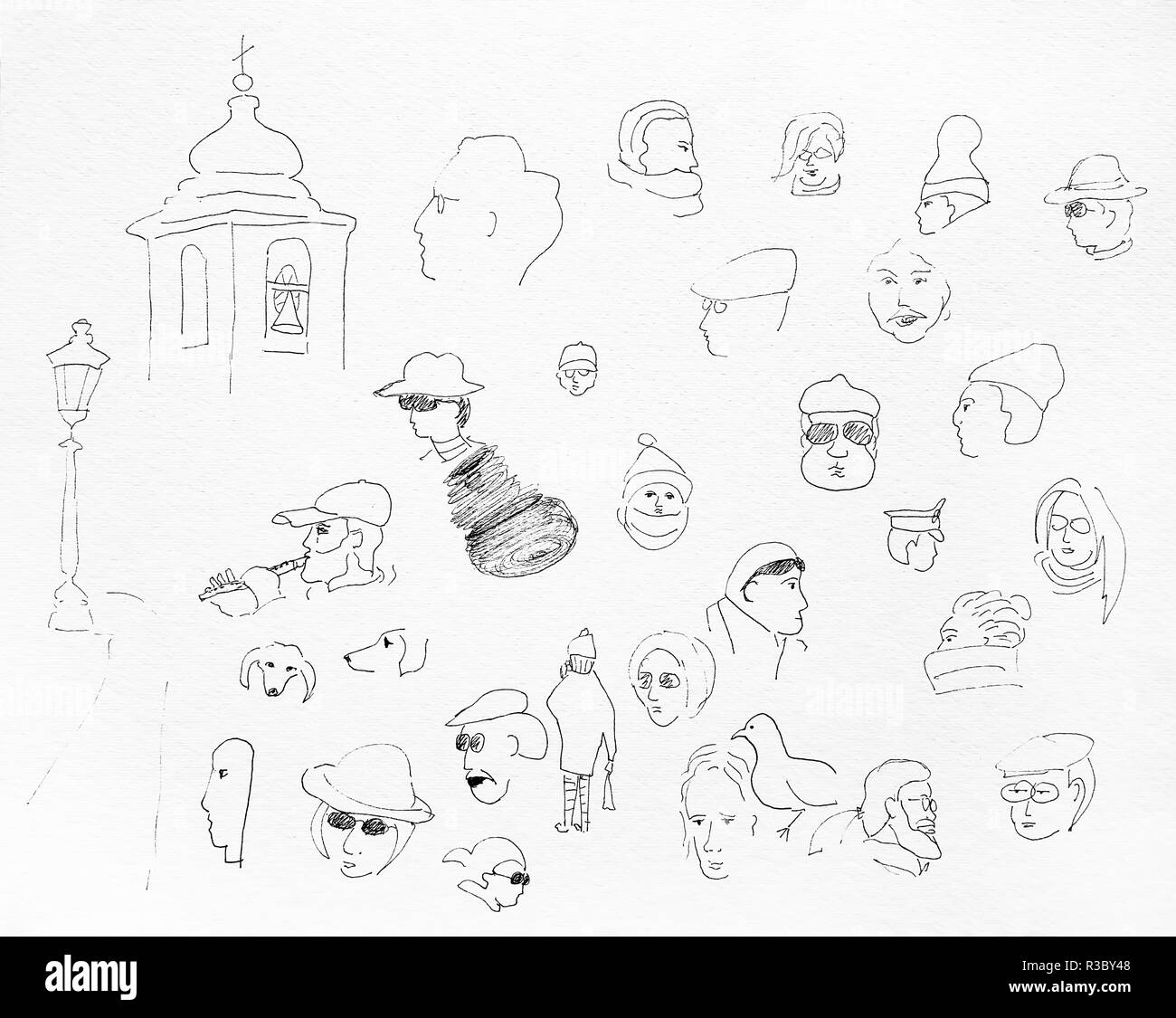 Pen and ink portraits hi-res stock photography and images - Alamy