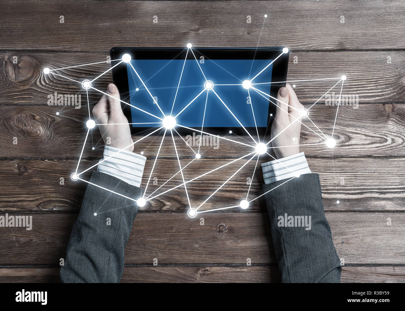 Concept of social communication and networking with social connection ...