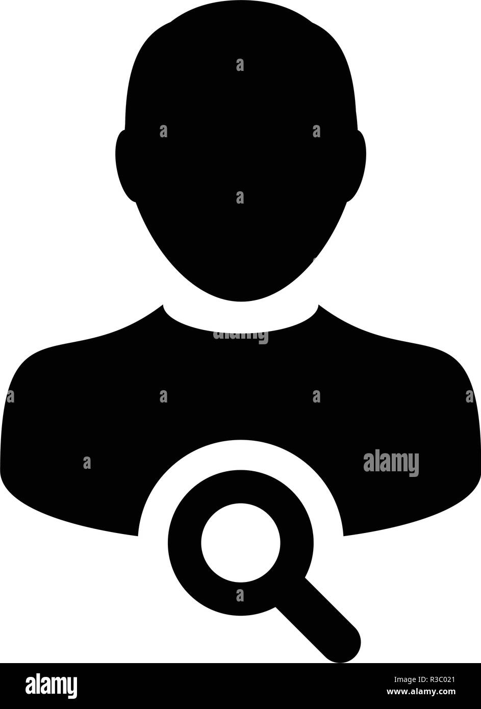 Magnifying glass icon vector male user person search profile avatar ... Magnifying glass icon vector male user person search profile avatar ...