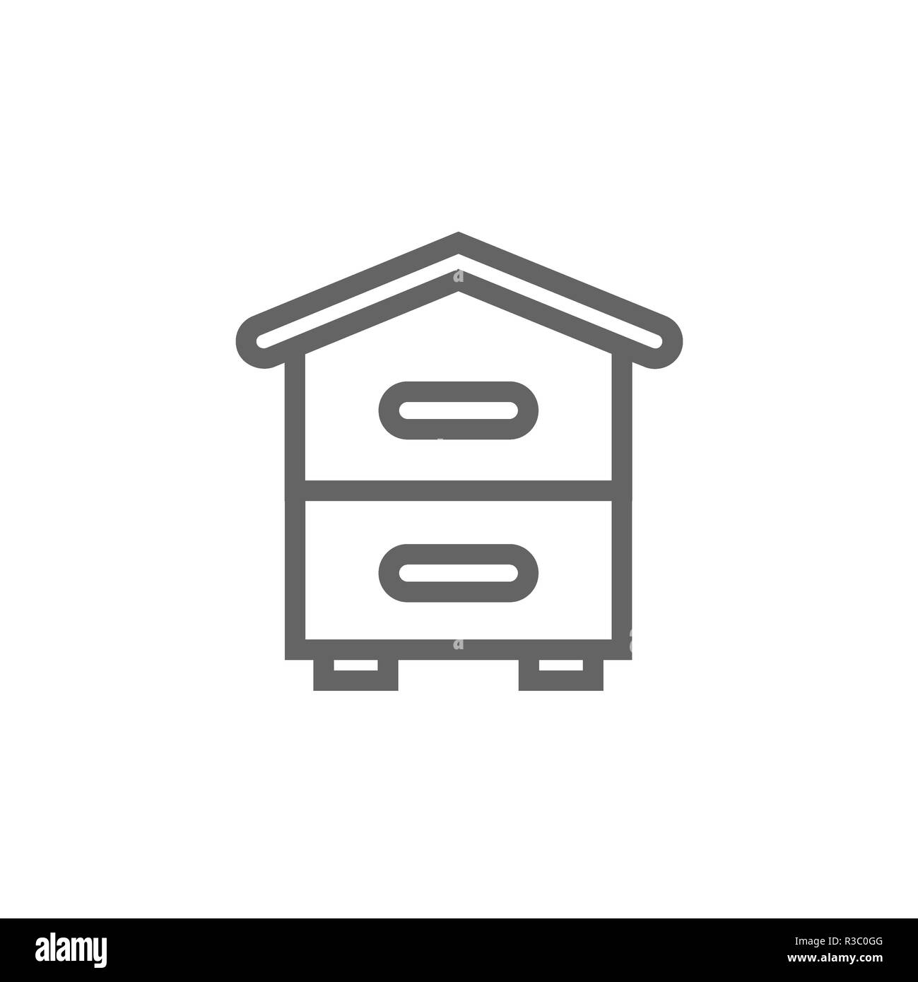 Simple beehive line icon. Symbol and sign illustration design. Isolated ...