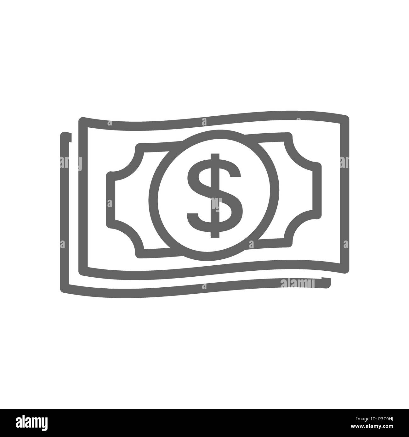 Simple money line icon. Symbol and sign illustration design. Isolated ...