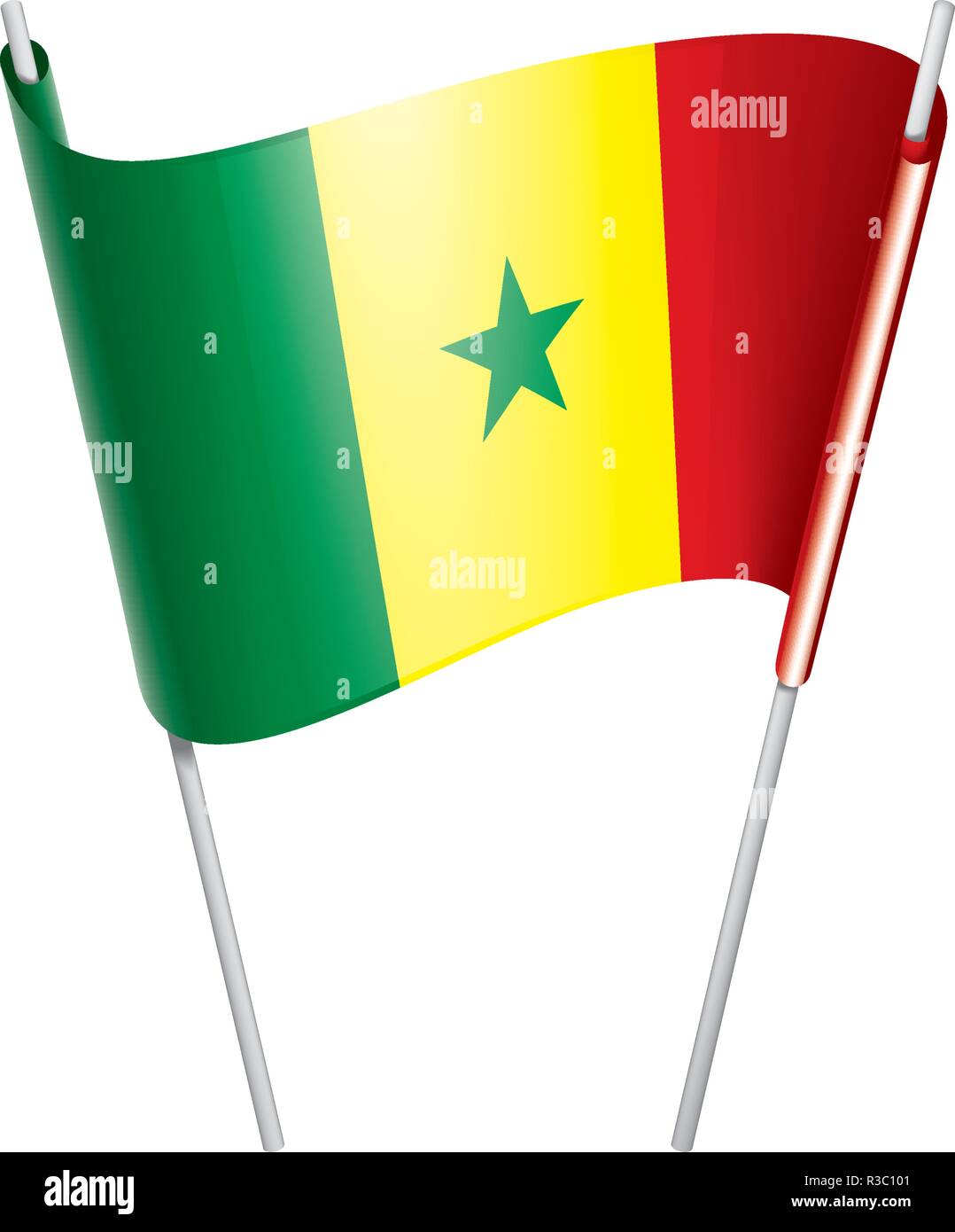Senegal flag, vector illustration on a white background Stock Vector ...