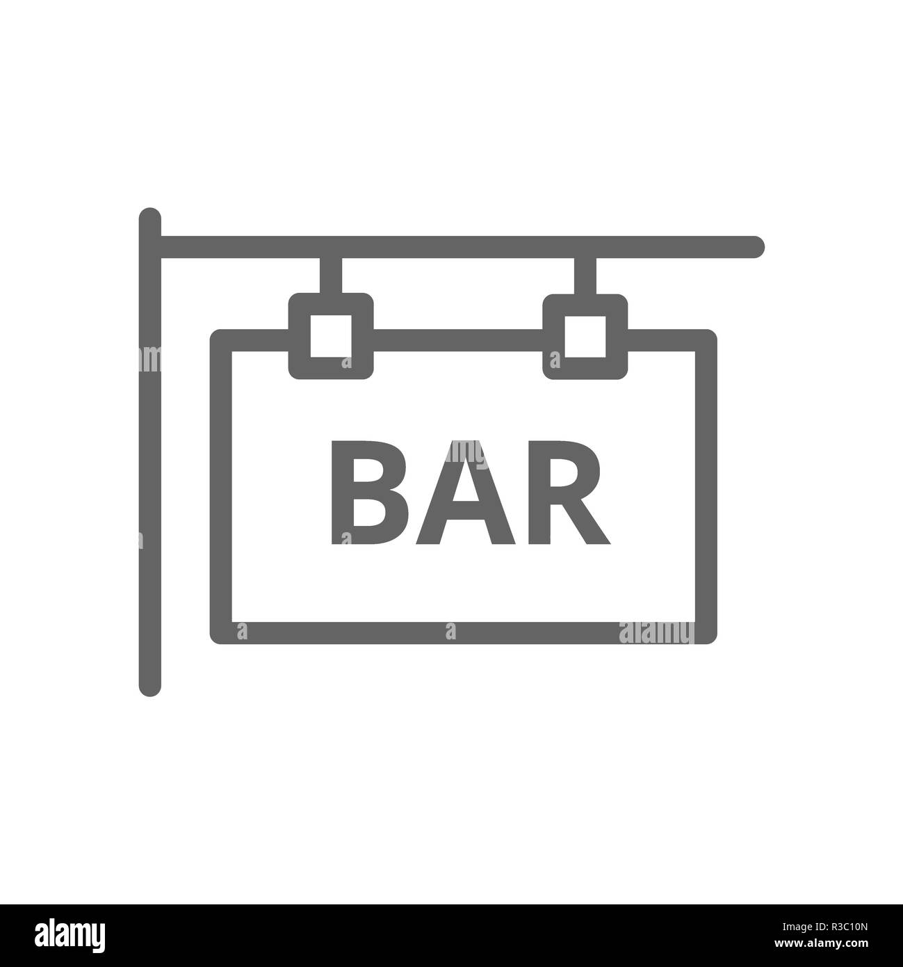 Simple bar and pub signboard line icon. Symbol and sign illustration ...