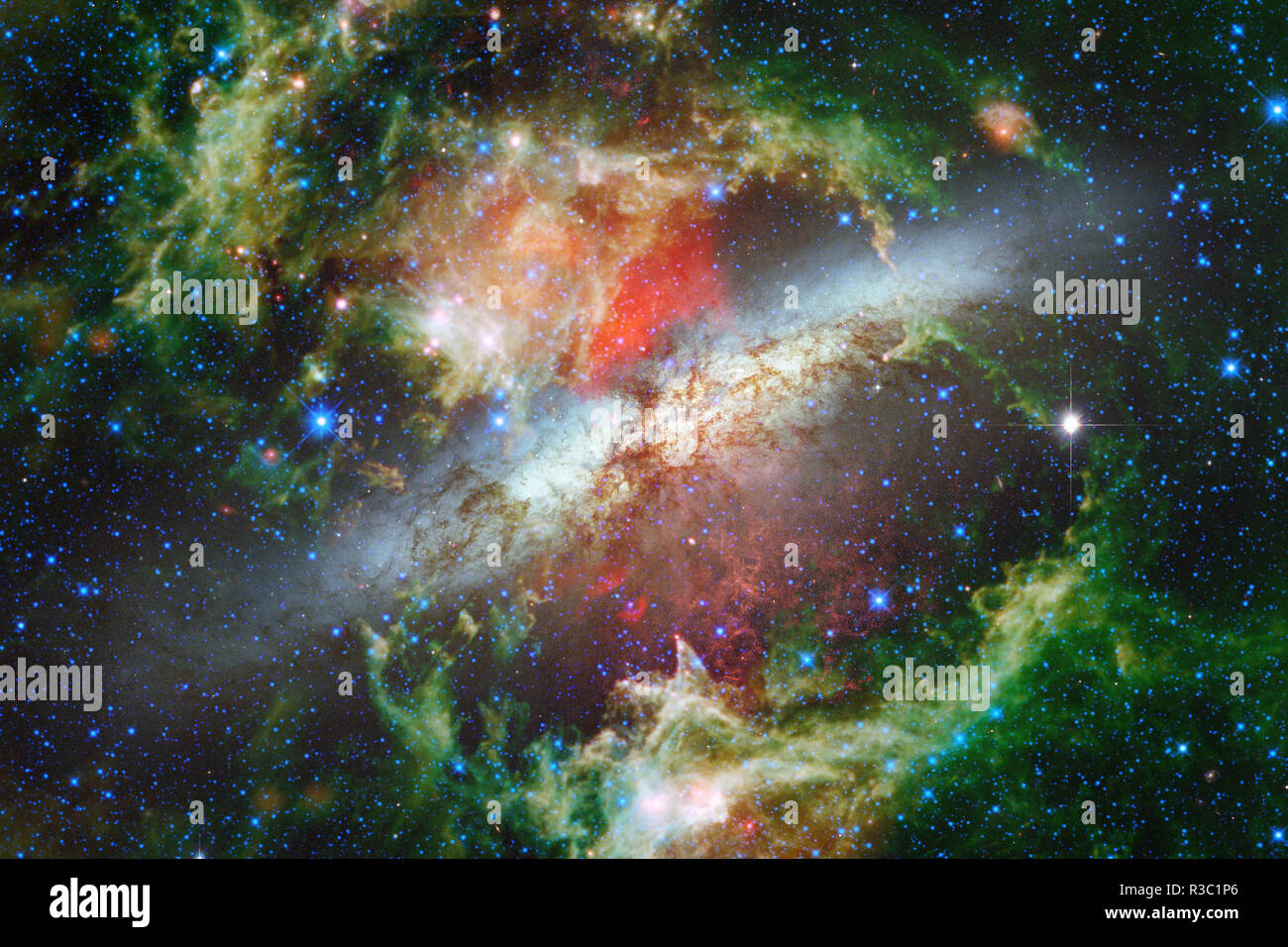 Cosmic landscape, colorful science fiction wallpaper with endless outer ...