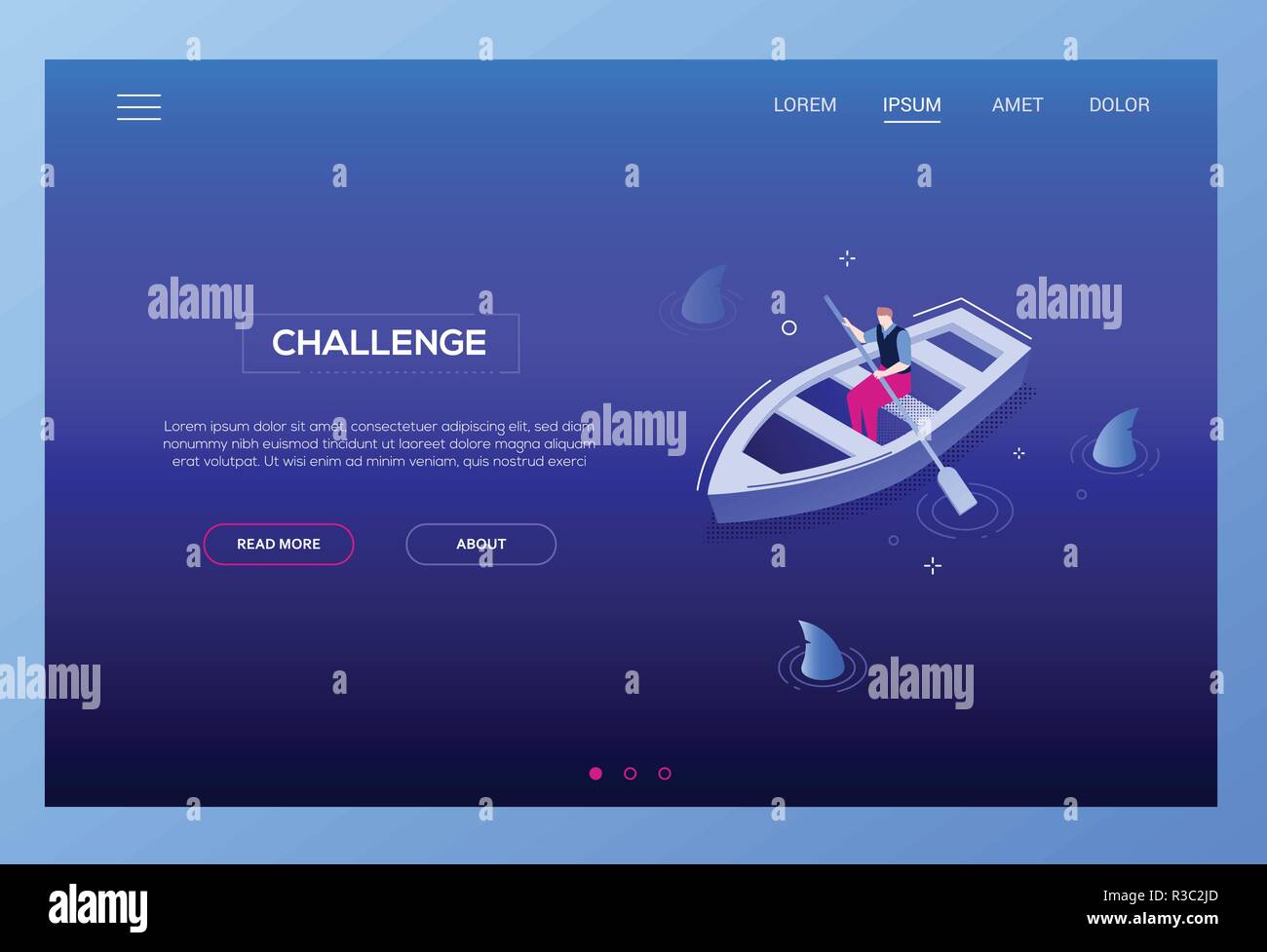 Challenge concept - modern isometric vector web banner Stock Vector ...