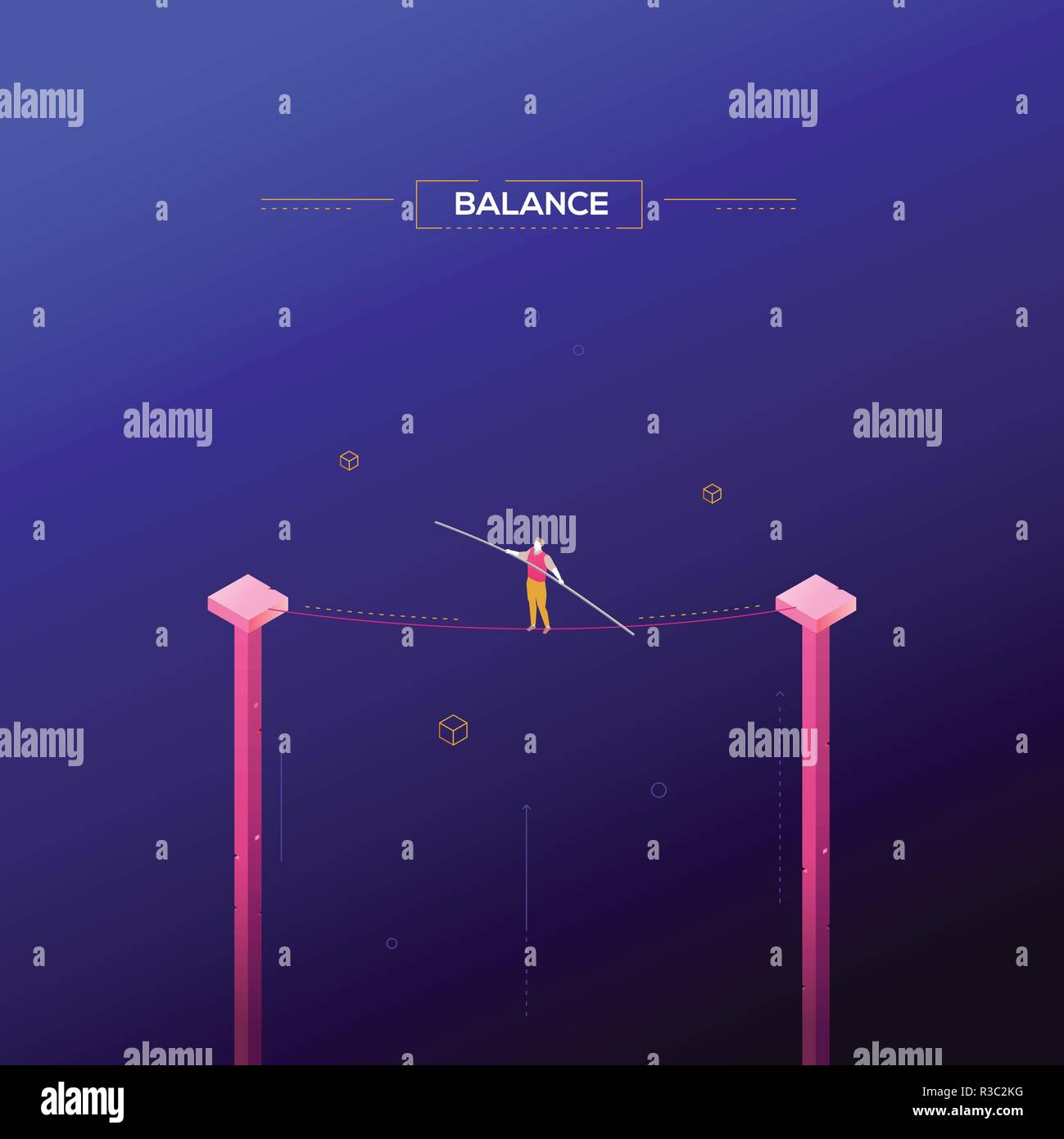 Balance concept - modern isometric vector web banner Stock Vector Image ...