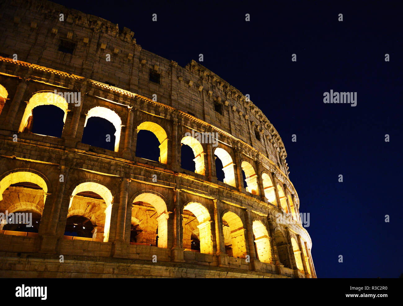 The Colosseum at night Stock Photo - Alamy