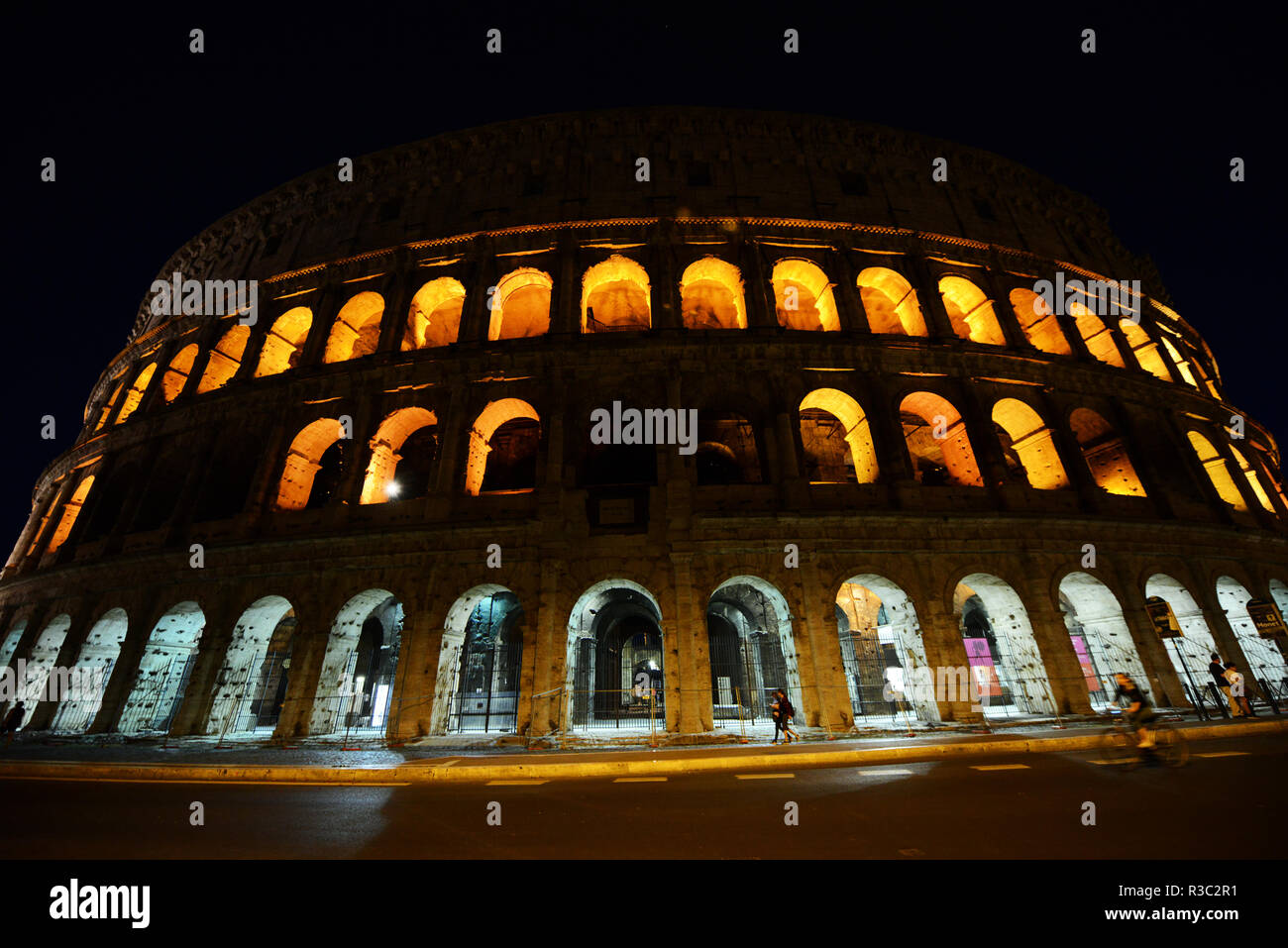 The Colosseum at night Stock Photo - Alamy