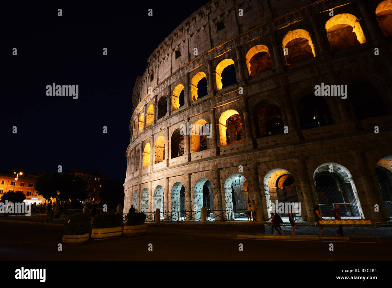 The Colosseum at night Stock Photo - Alamy