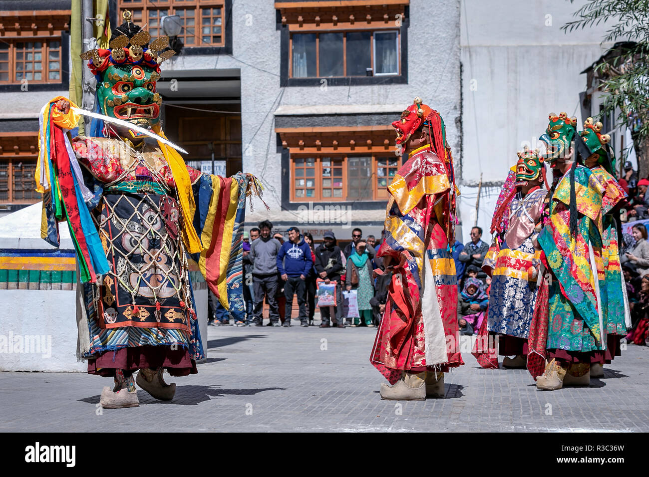 Cham dance performed by monks at Ladakh Jo Khang Temple, Leh, Ladakh ...