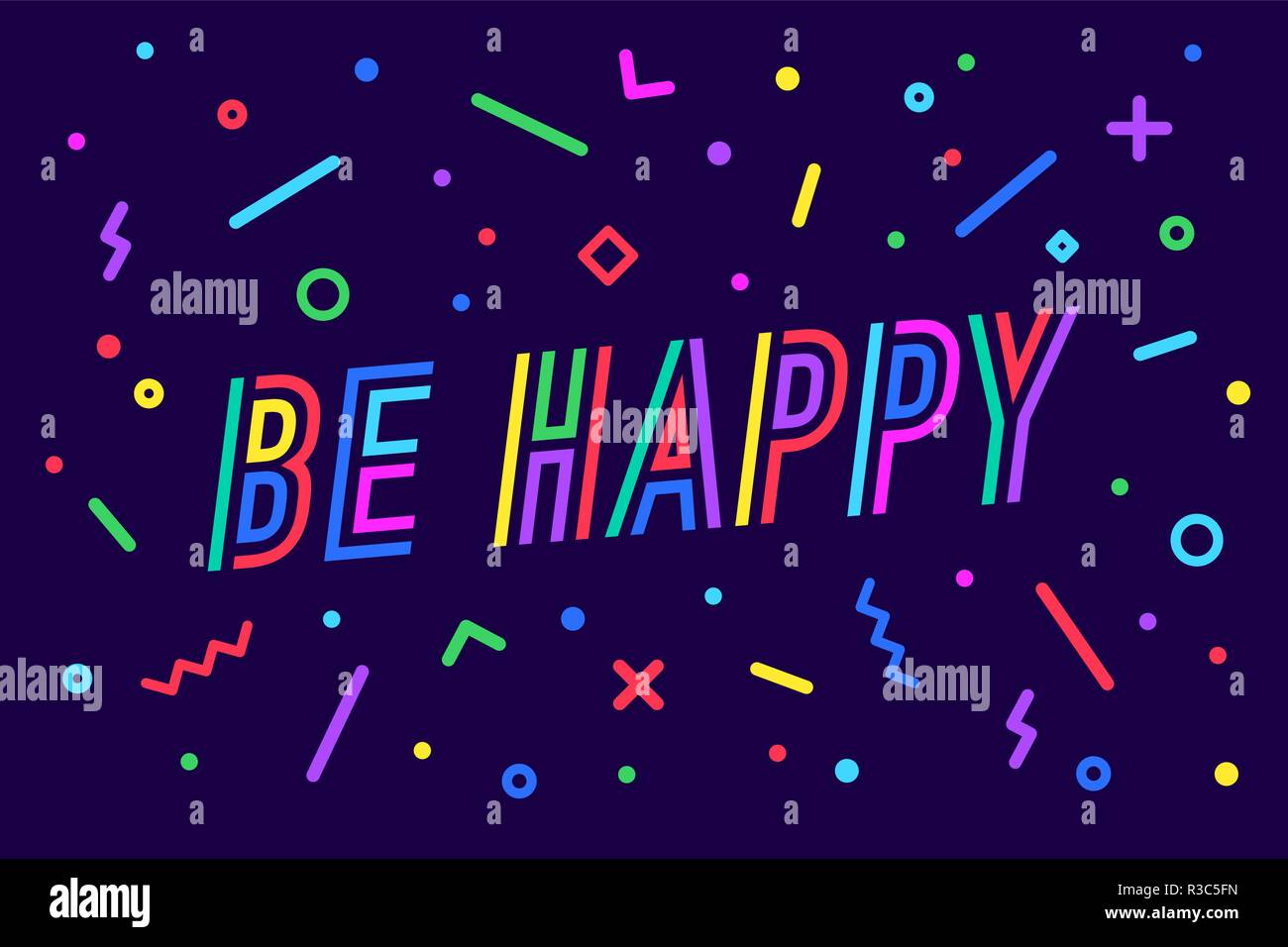 Be Happy. Banner, speech bubble, poster and sticker concept Stock ...