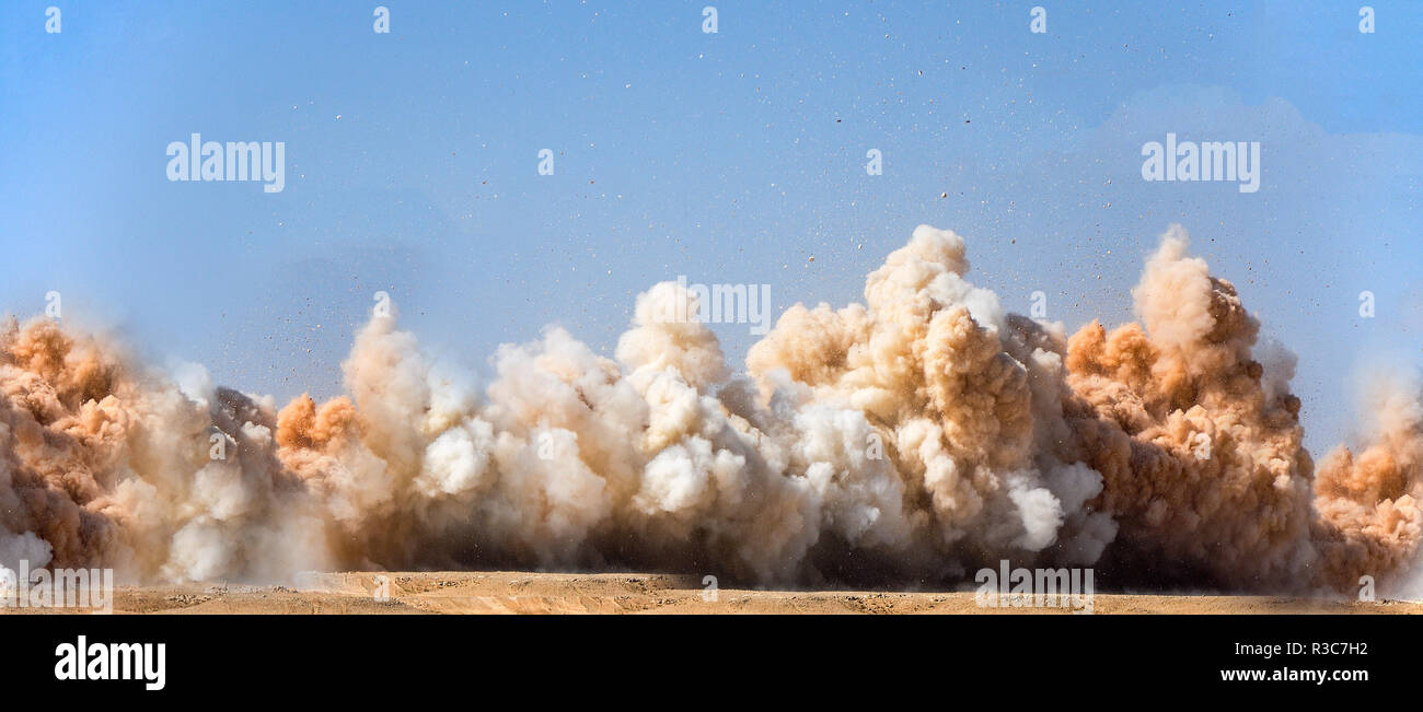 Blast on the mining site Stock Photo - Alamy