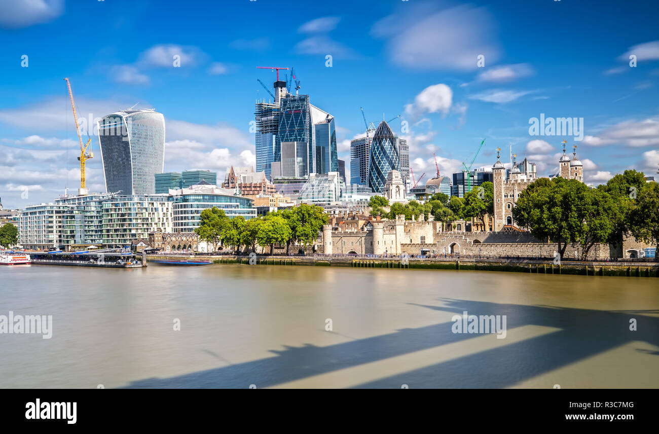 The Modern Skyline of London and the Tower Stock Photo - Alamy