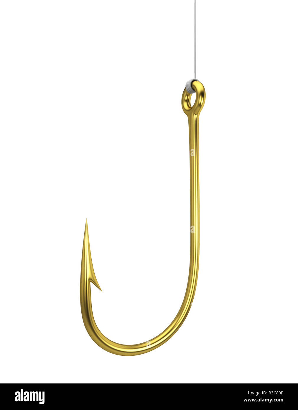 3d render golden fishing hook hi-res stock photography and images - Alamy