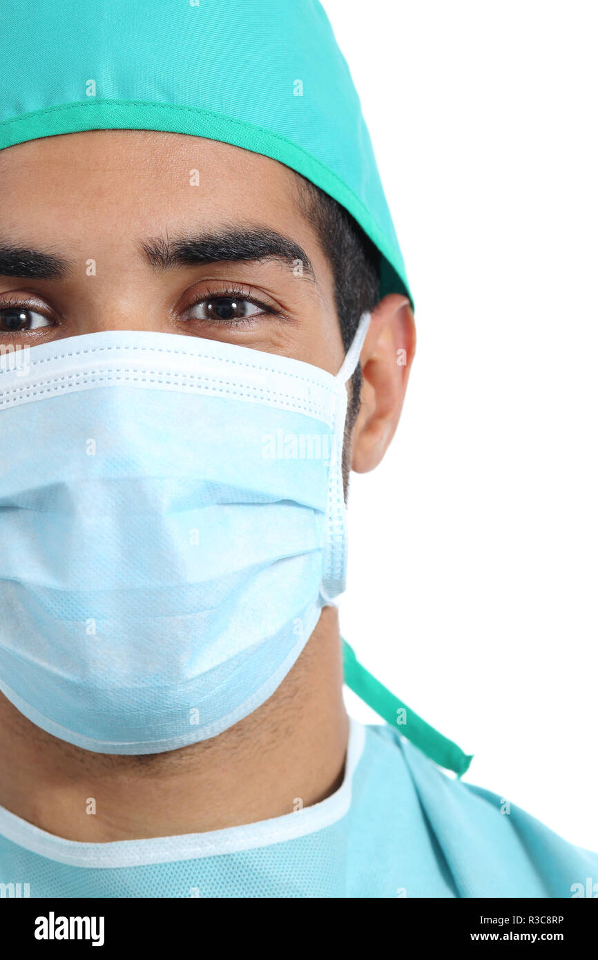Portrait of an arab surgeon doctor face with mask Stock Photo - Alamy