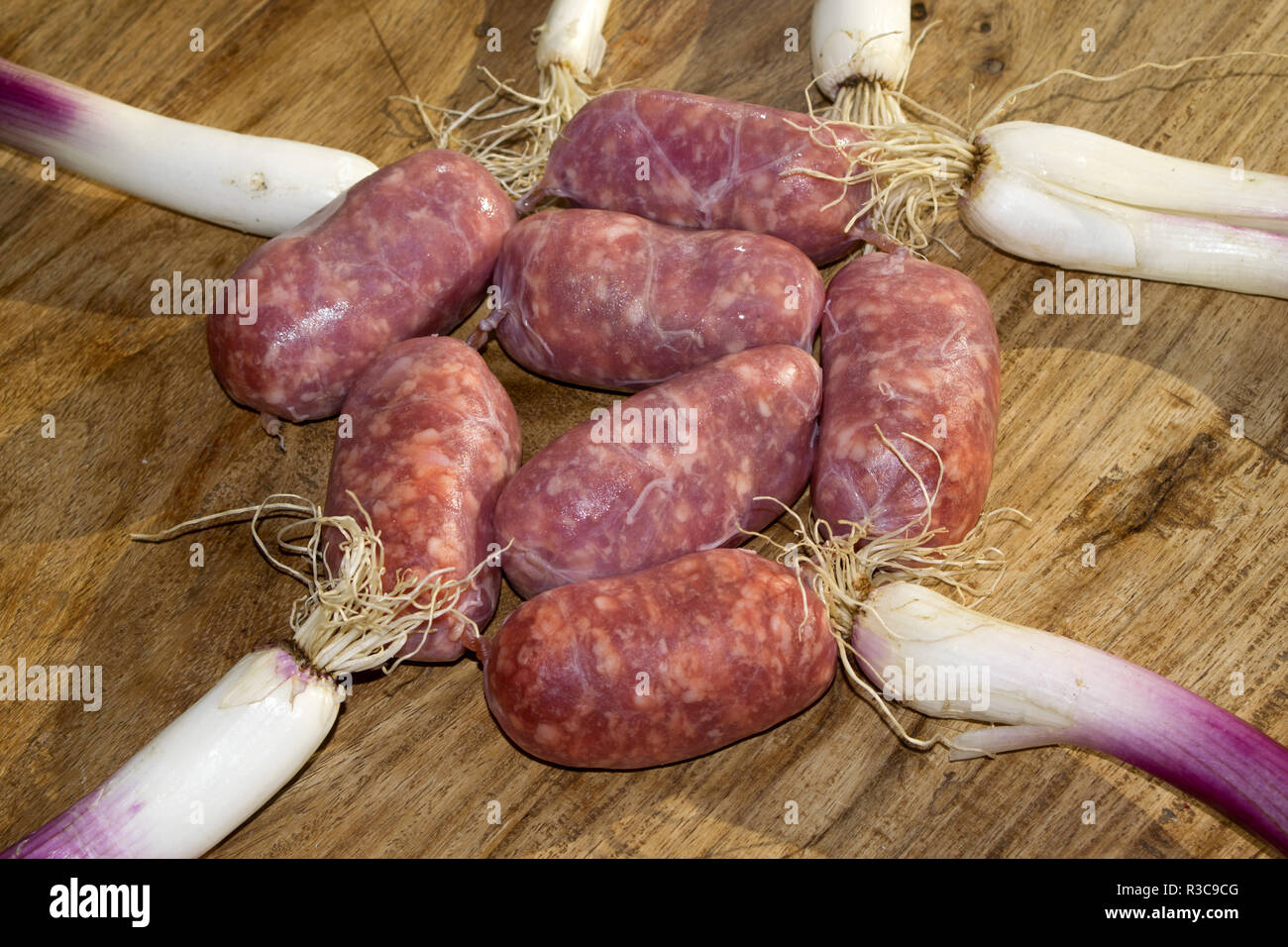 Chain of sausages isolated hi-res stock photography and images - Alamy