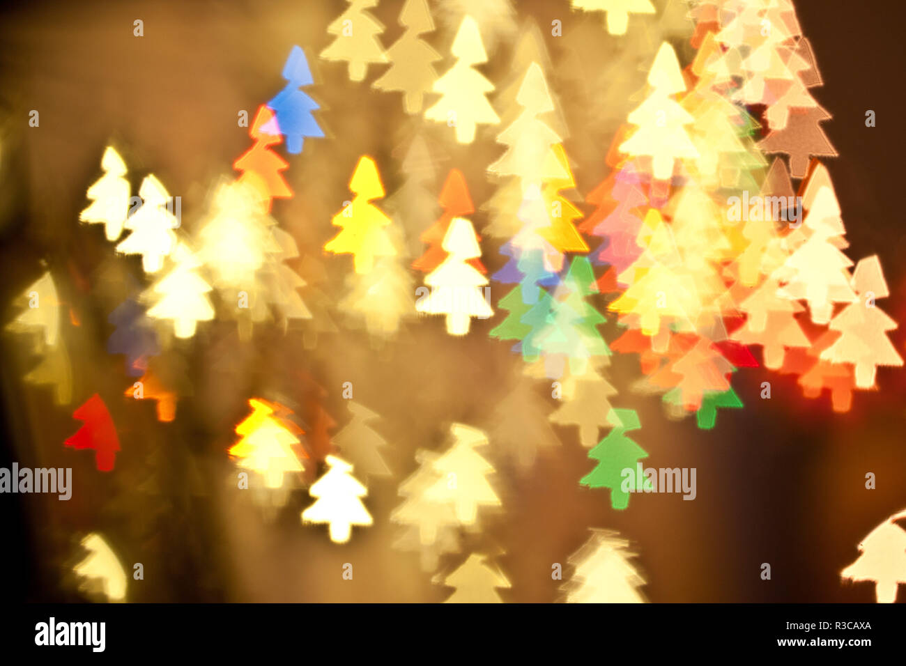 colorful bokeh in the form of a christmas tree Stock Photo - Alamy