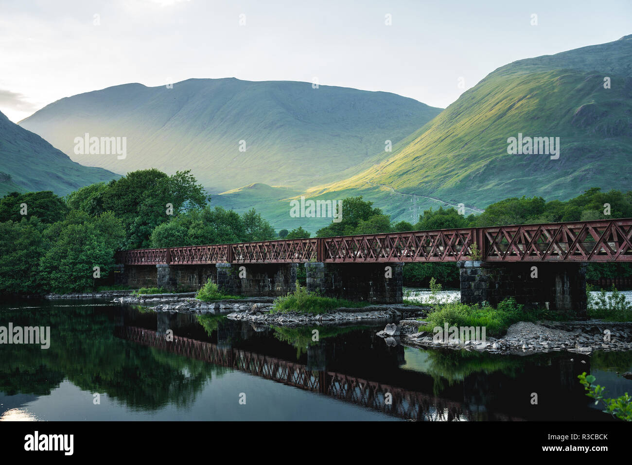 Old metal bridge among scottish scenery, Scotland, UK Stock Photo - Alamy