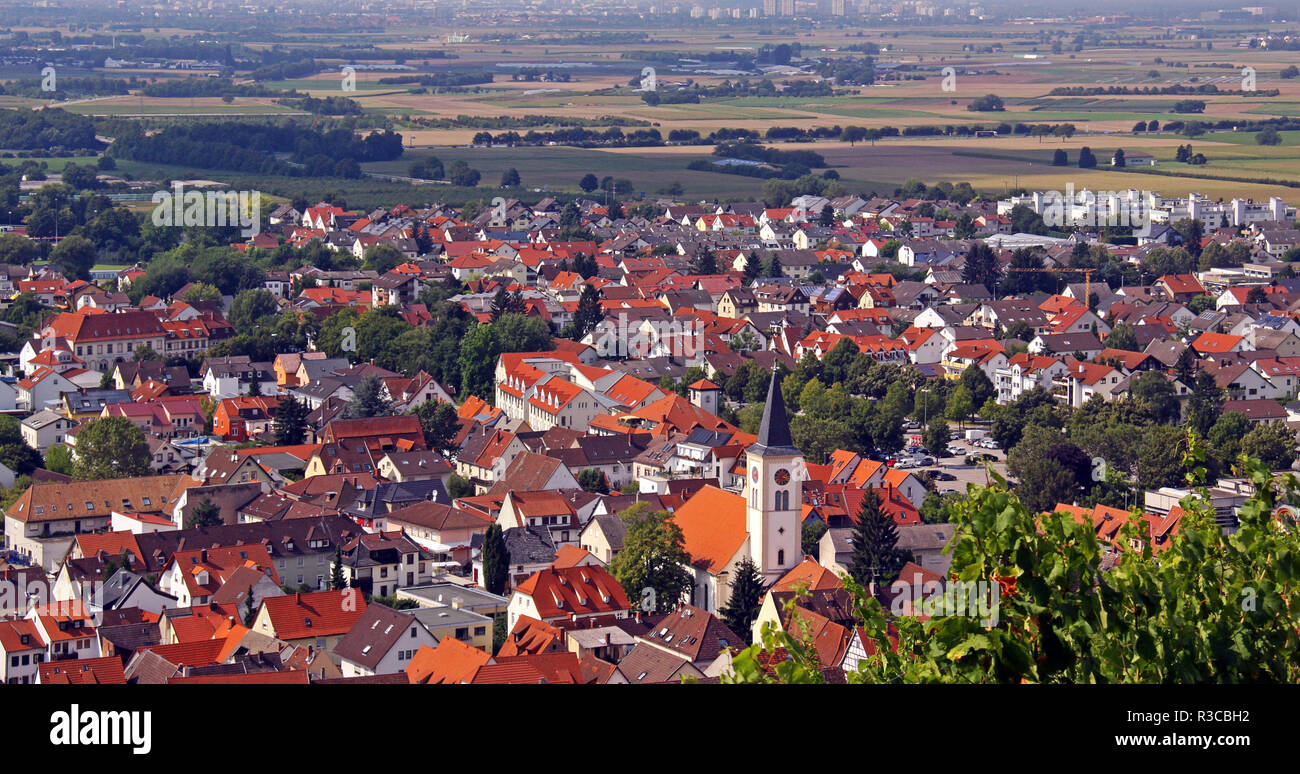 view over schriesheim in the rhine valley Stock Photo - Alamy