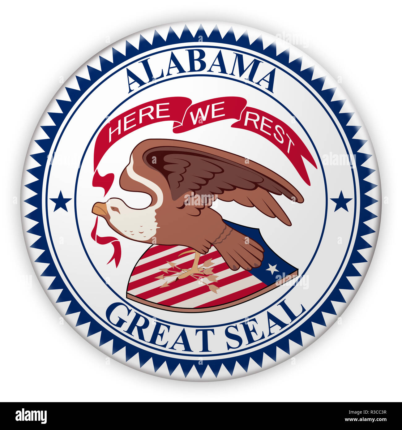 Badge Historic US State Seal Alabama, 3d illustration Stock Photo - Alamy