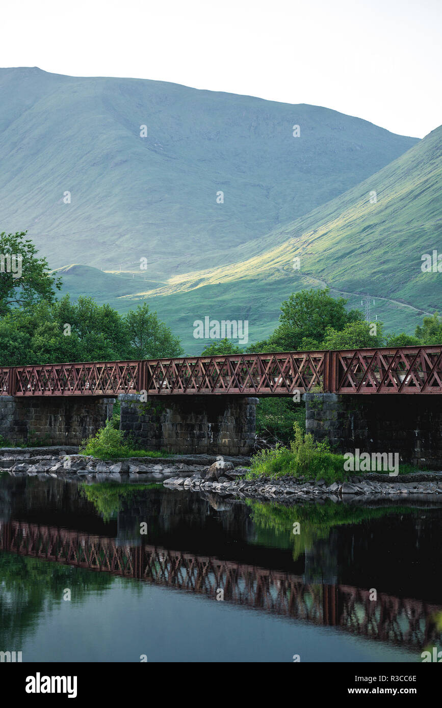 Old metal bridge among scottish scenery, Scotland, UK Stock Photo - Alamy