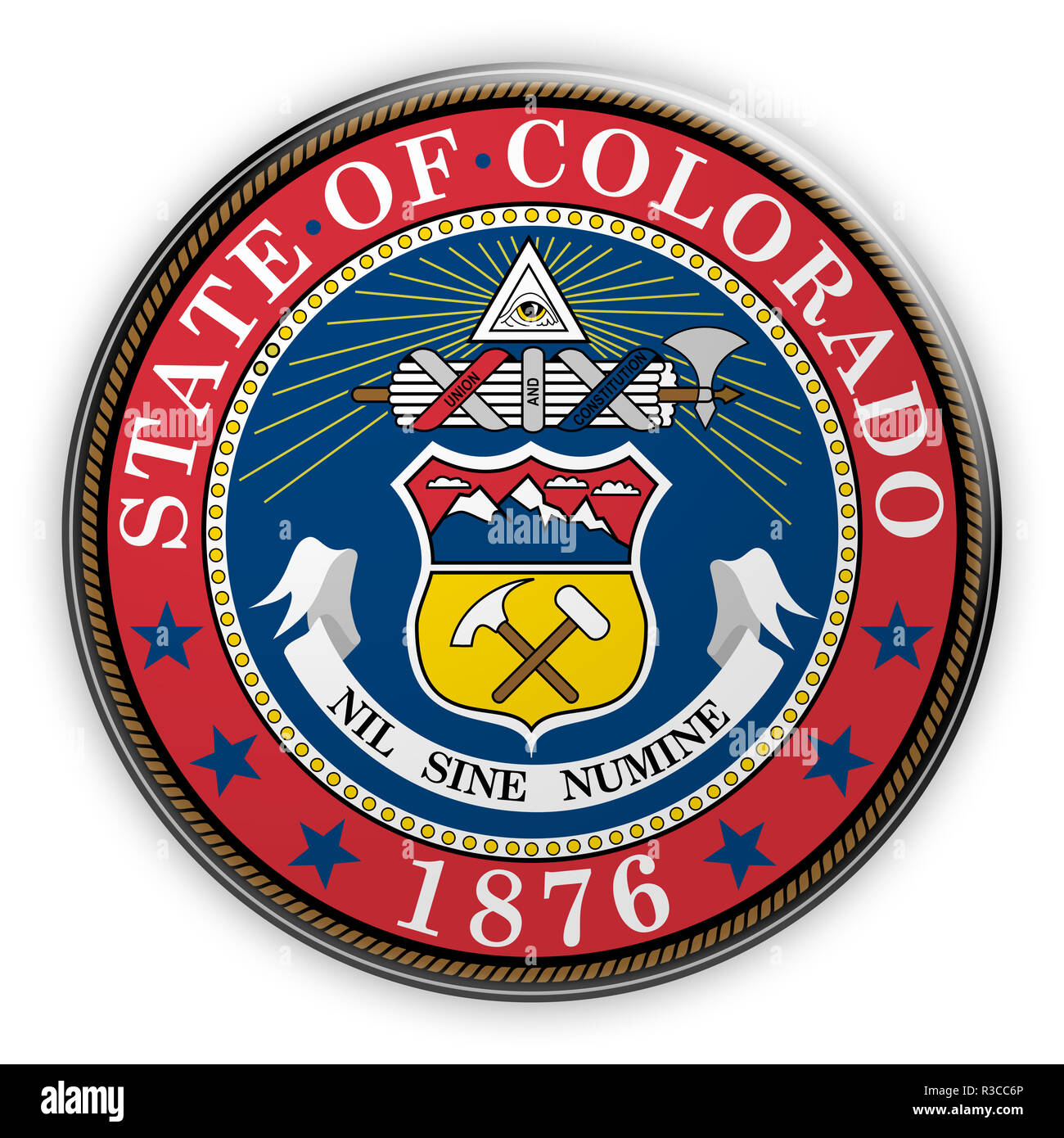 Badge US State Seal Colorado, 3d illustration Stock Photo - Alamy