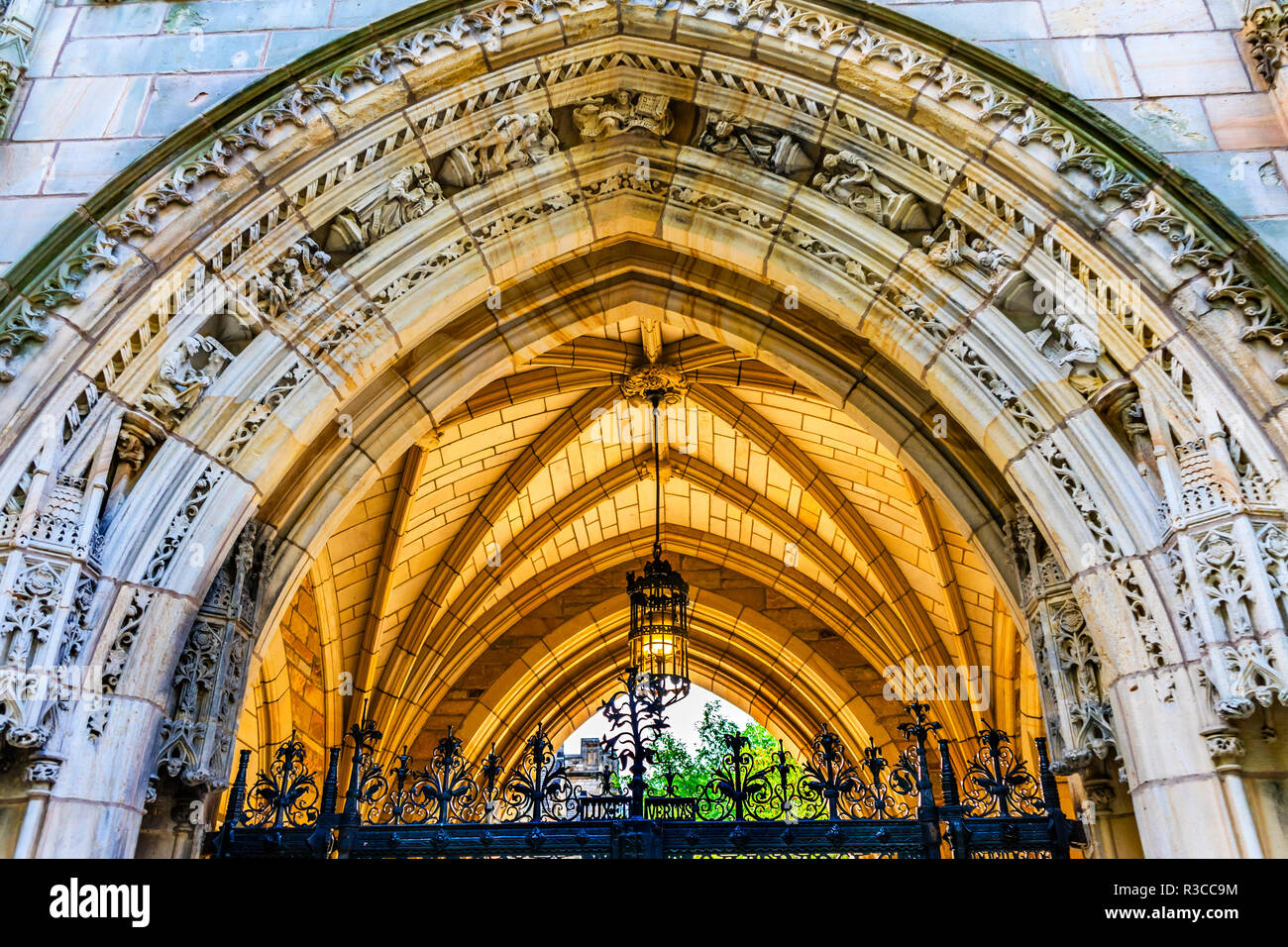 Arch at Harkness Tower, Yale University, New Haven, Connecticut ...