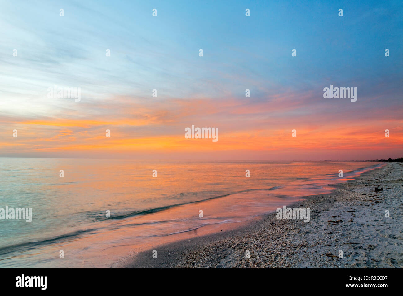 Sunset along beach, Naples Florida Stock Photo - Alamy