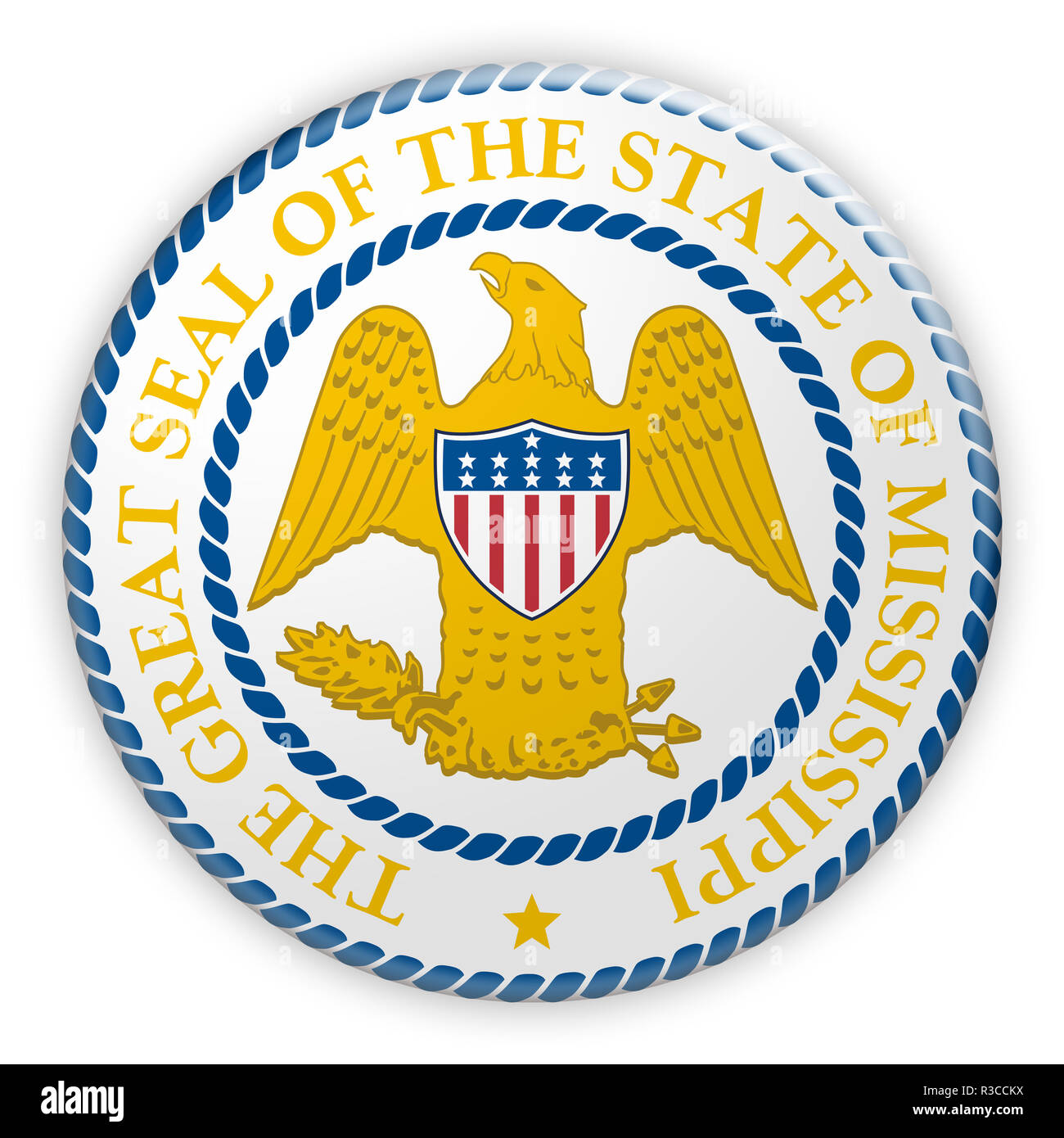 Badge Historic US State Seal Mississippi, 3d illustration Stock Photo ...