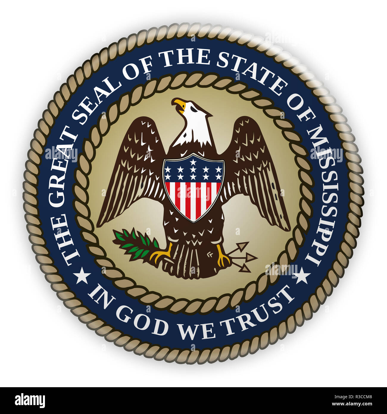 Badge US State Seal Mississippi, 3d illustration Stock Photo - Alamy