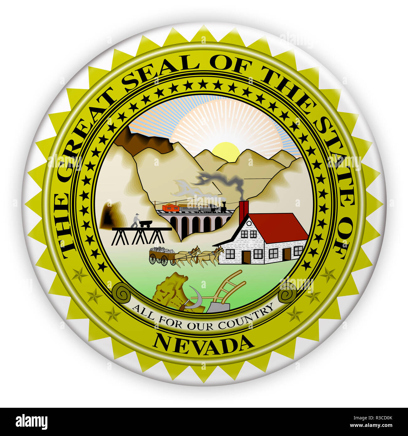 Badge US State Seal Nevada, 3d illustration Stock Photo - Alamy