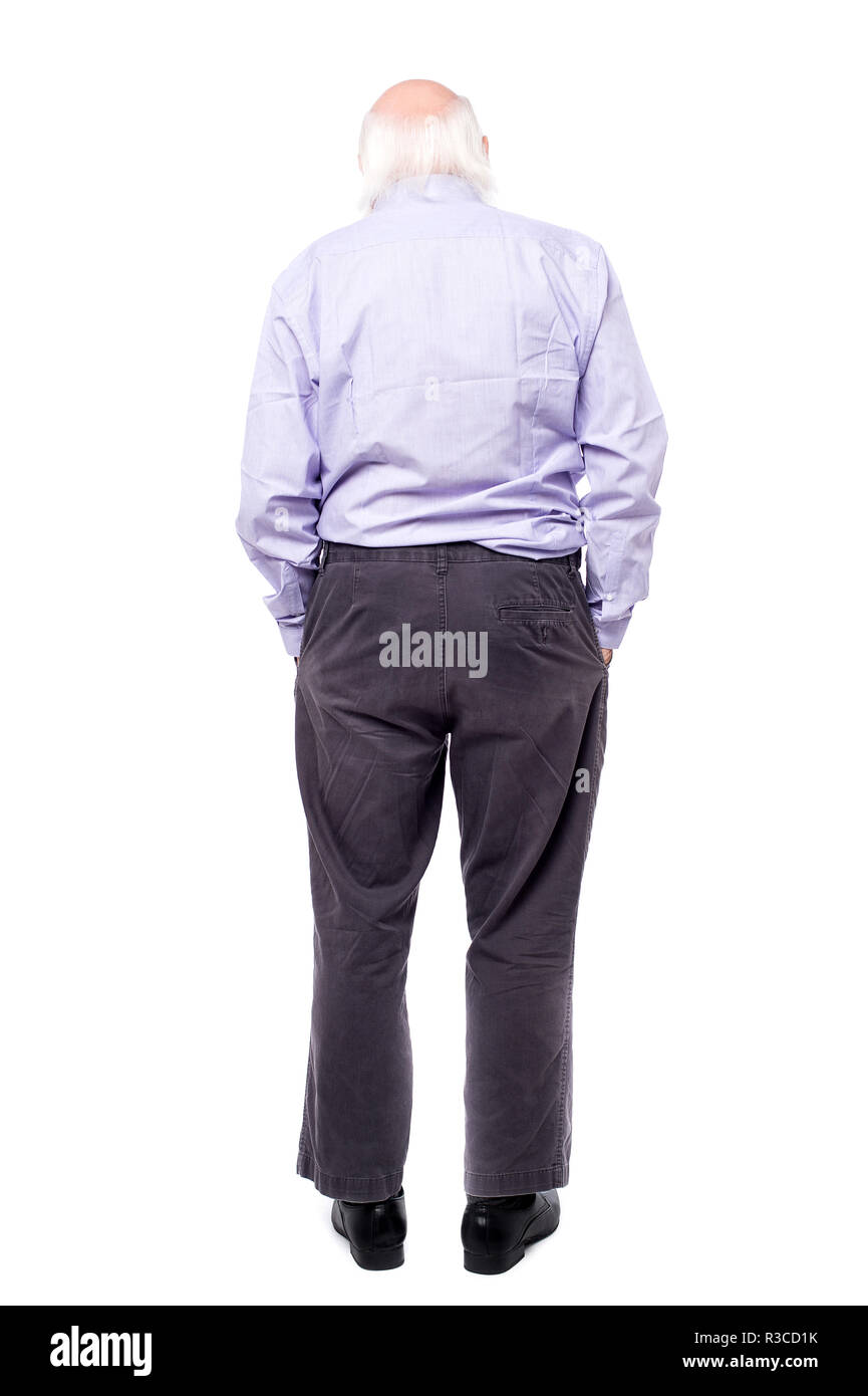 Back pose senior man standing hi-res stock photography and images - Alamy