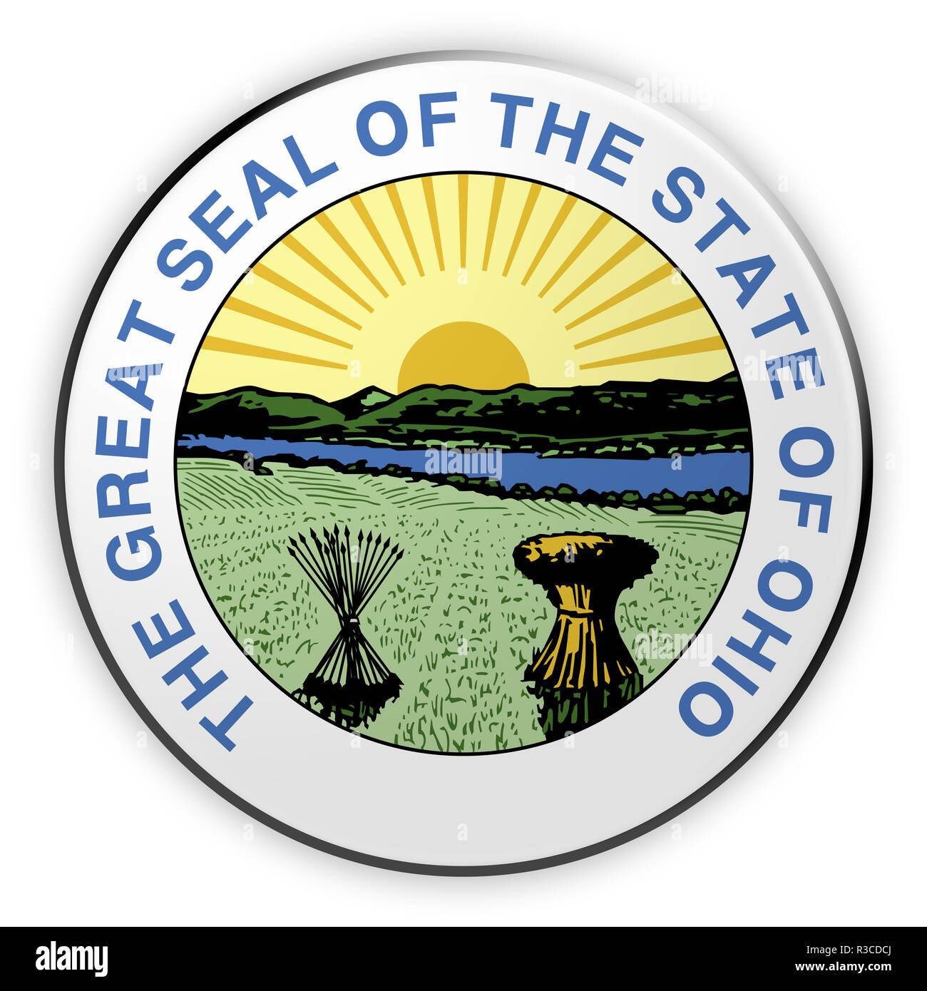 Badge Historic US State Seal Ohio, 3d illustration Stock Photo - Alamy