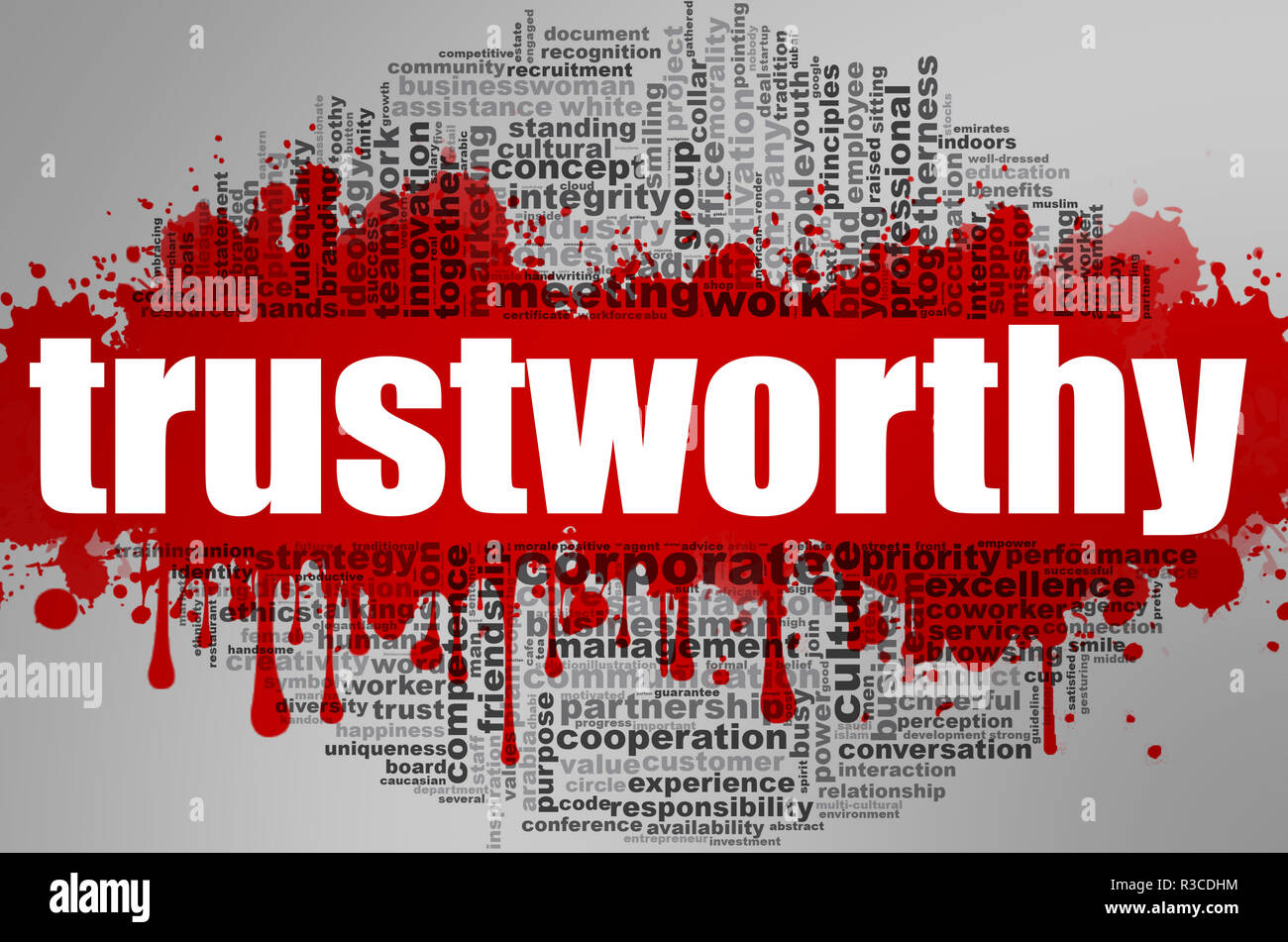 Trustworthy word cloud. Creative illustration of idea word lettering ...