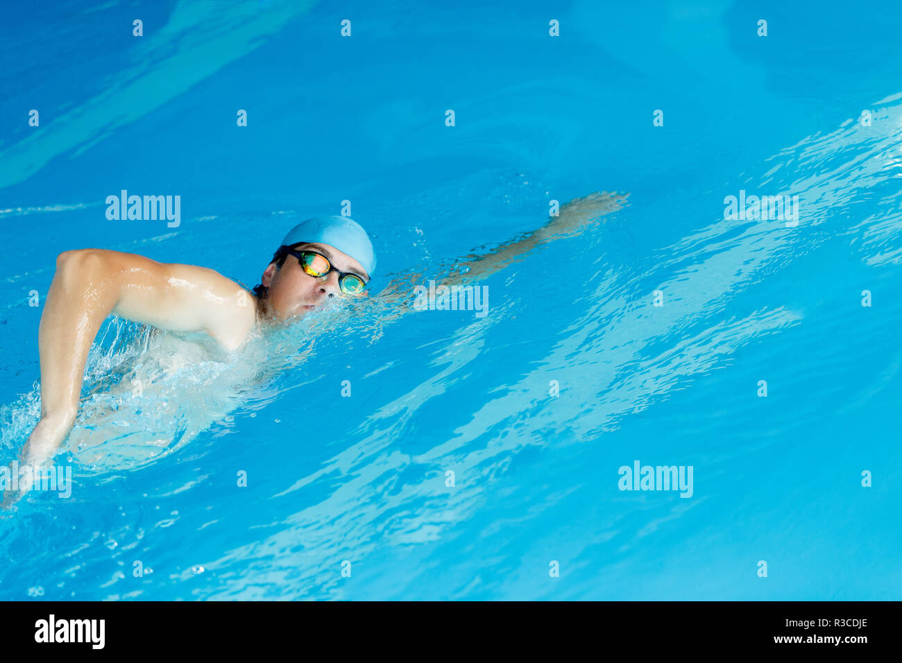 professional freestyle swimmer in swimming pool Stock Photo - Alamy