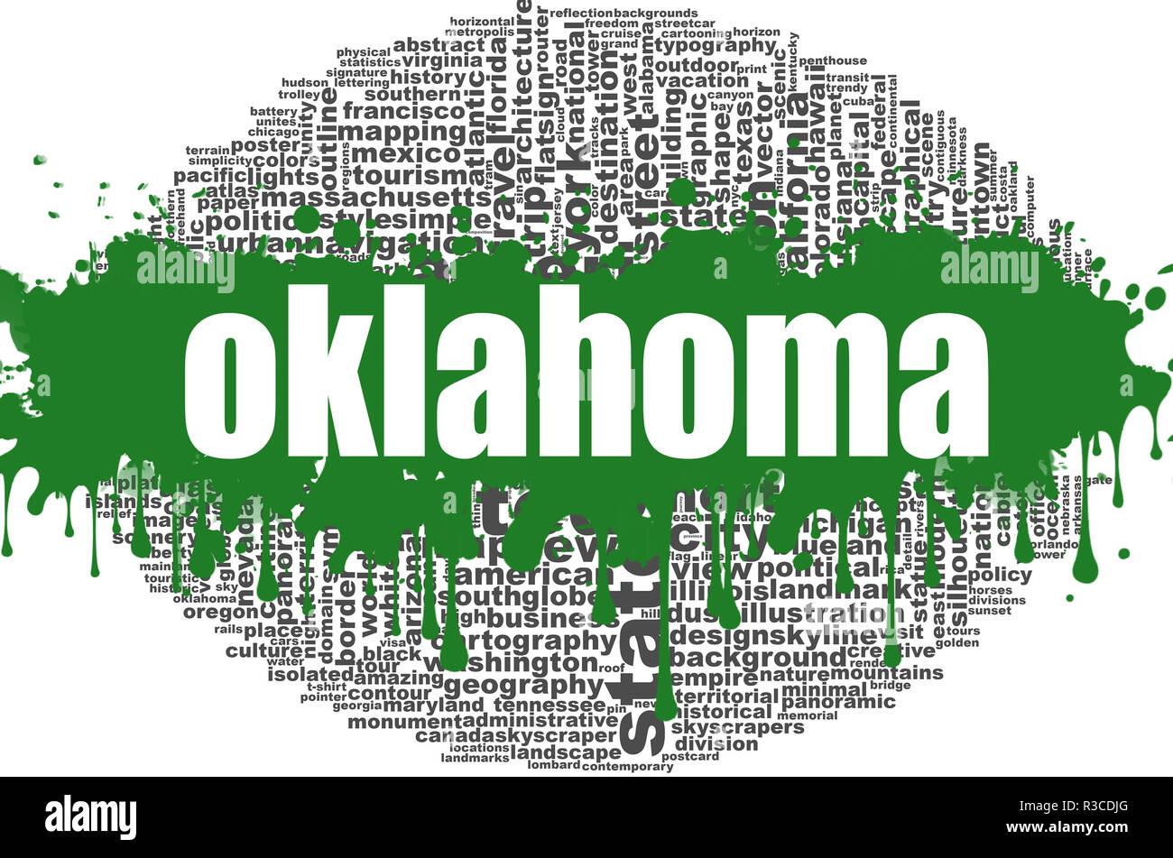Oklahoma word cloud design. Creative illustration of idea word ...