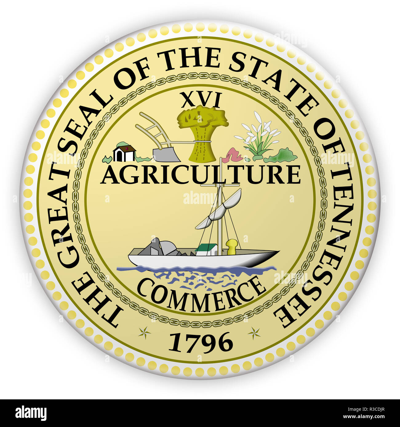 Badge US State Seal Tennessee, 3d illustration Stock Photo - Alamy