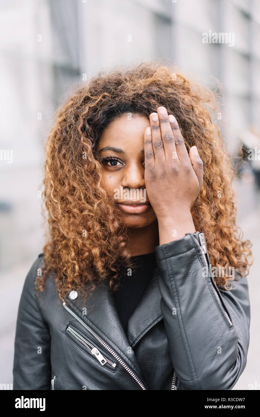 One Eye Covered With Hair High Resolution Stock Photography and Images ...