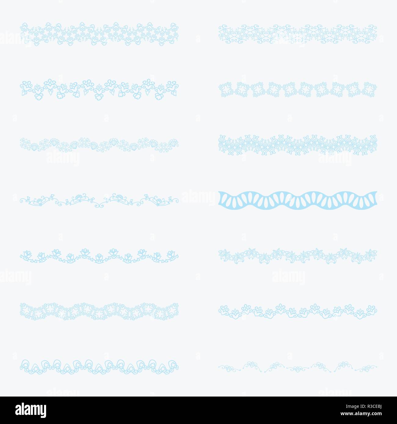 Set of horizontal isolated lace borders for design Stock Vector Image ...
