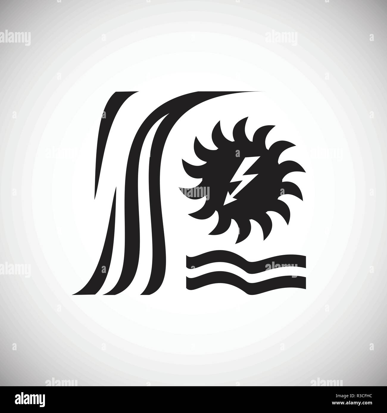 White line water mill icon Stock Vector Images - Alamy