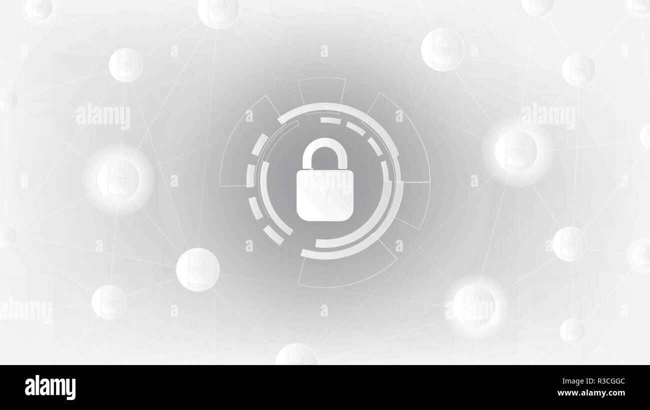 Cyber security and information protection concept : Lock symbol and ...