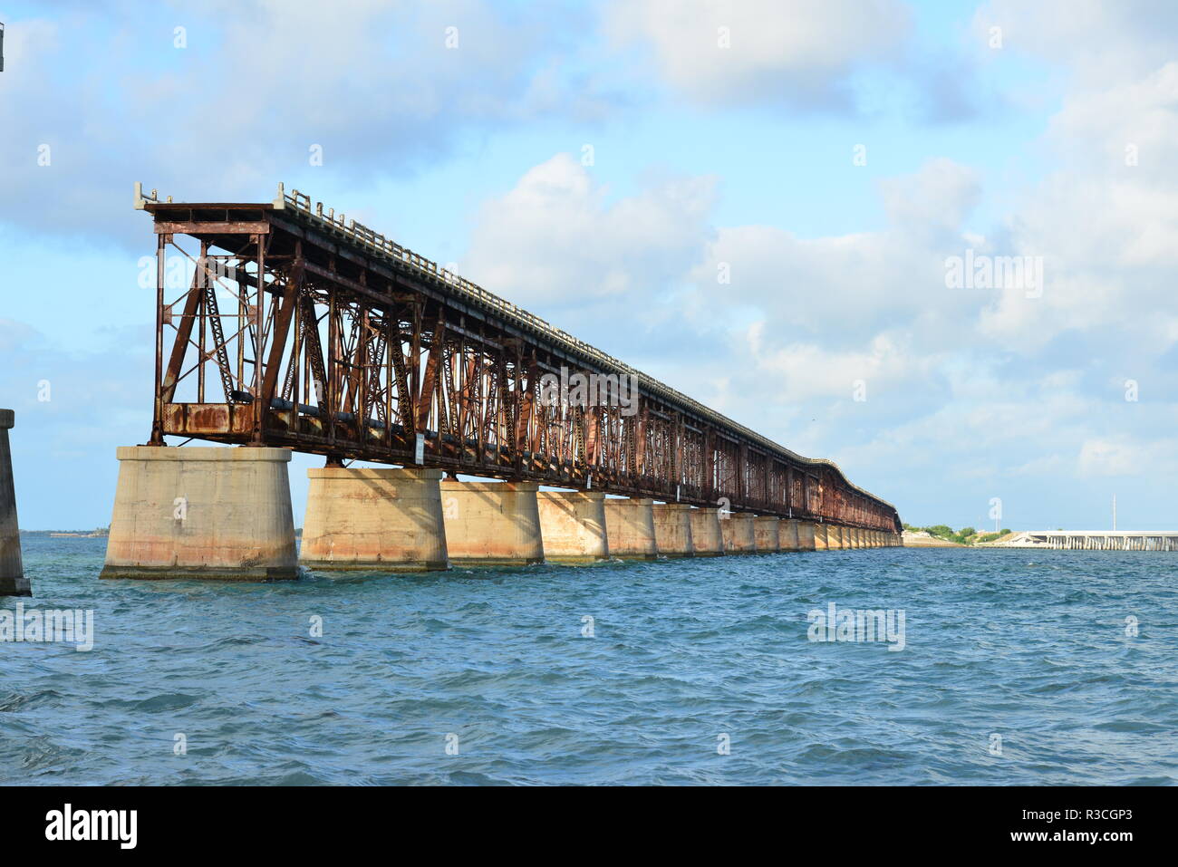 The old rail road bridge at Bahia Honda at the Florida Keys Stock Photo ...