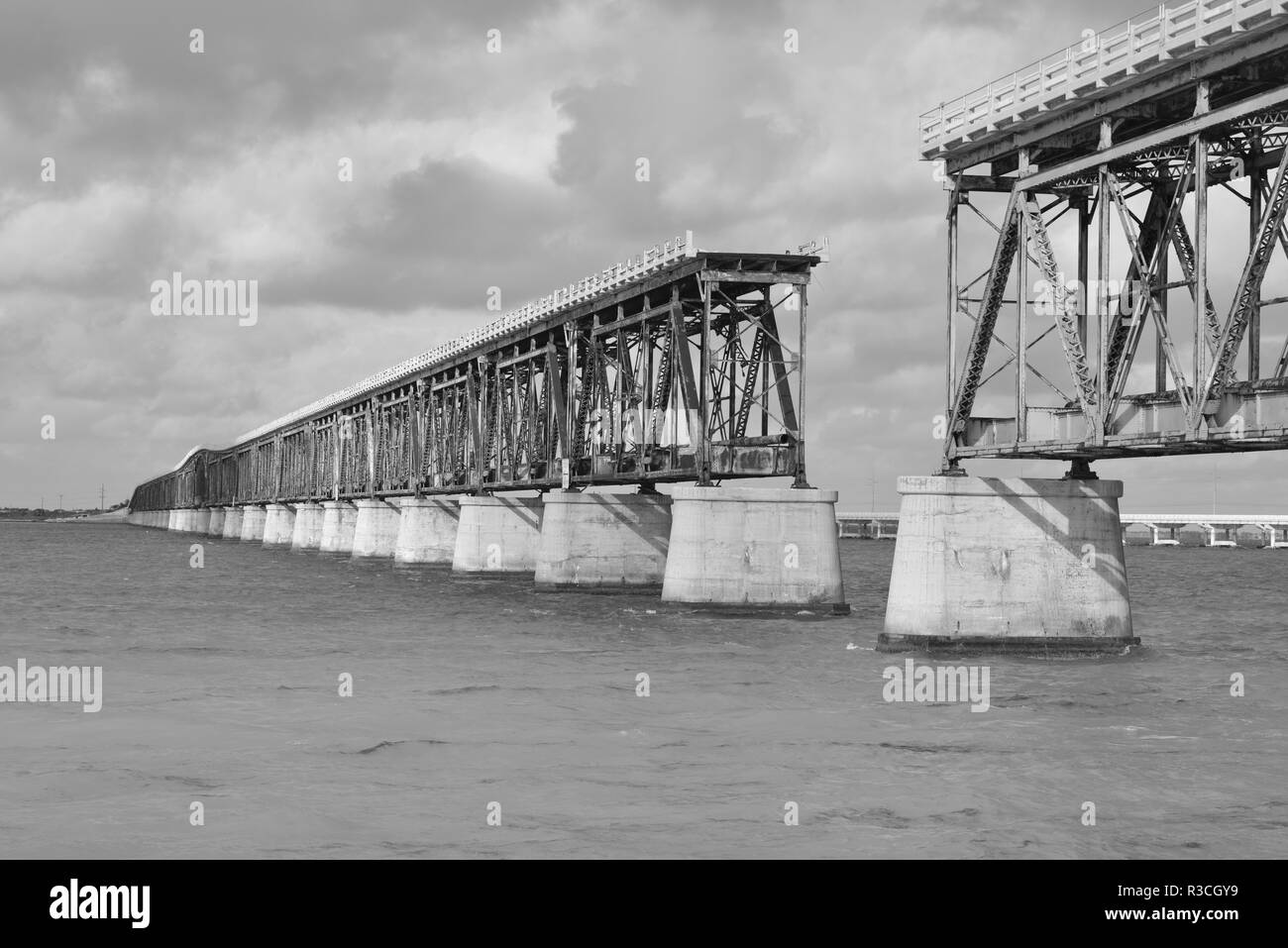 The old rail road bridge at Bahia Honda at the Florida Keys Stock Photo ...