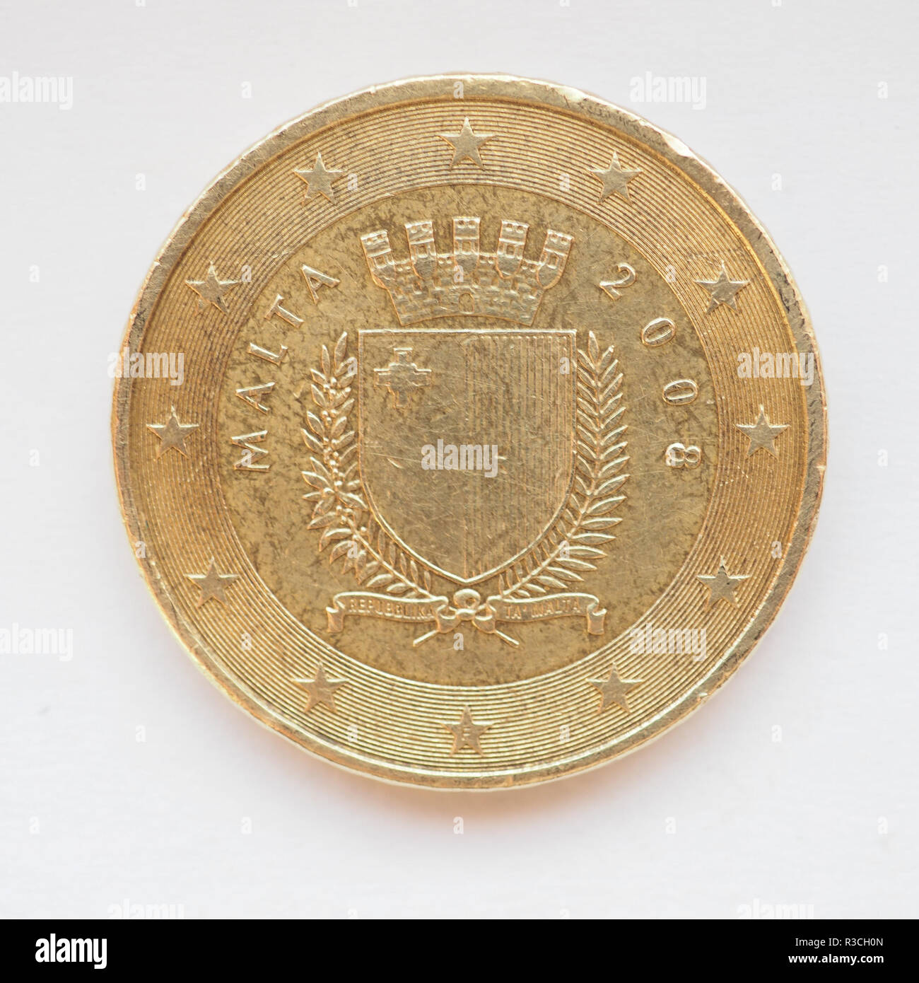 Maltese Euro coin Stock Photo - Alamy