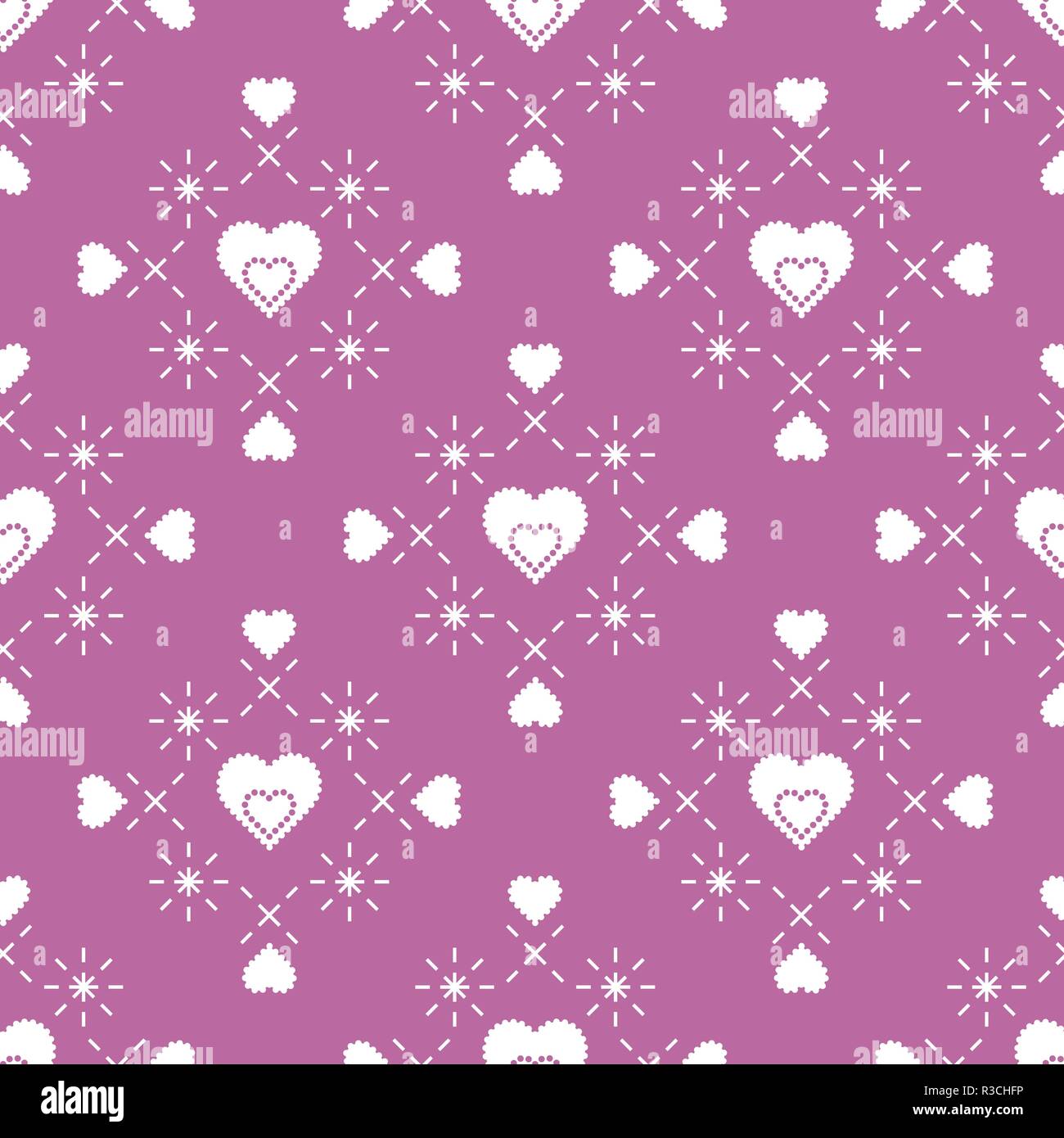 Cute seamless pattern with hearts. Happy Valentine's Day. Romantic ...