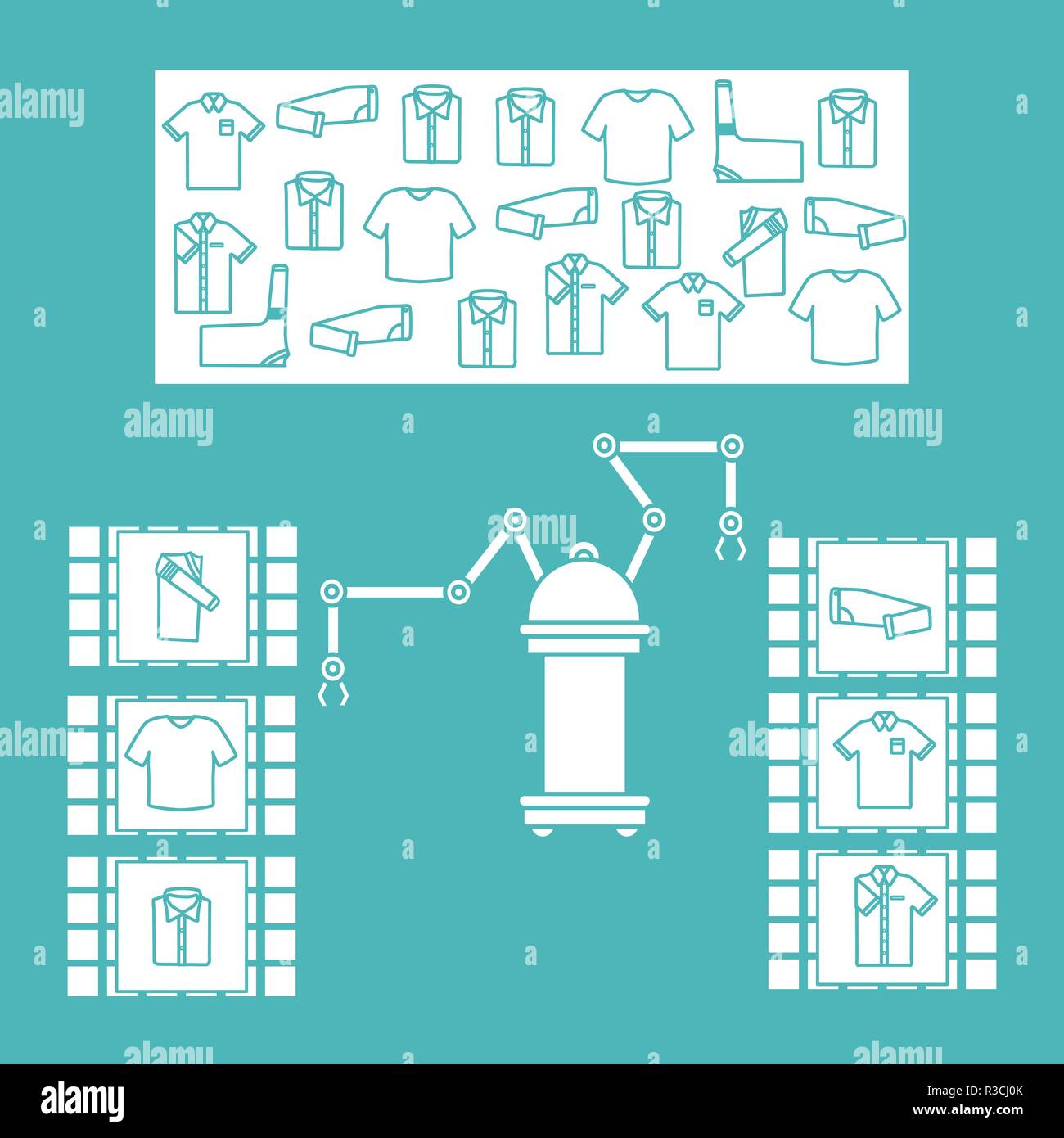 Smart automatic robotic sorting of clothes. Replacement of people with ...