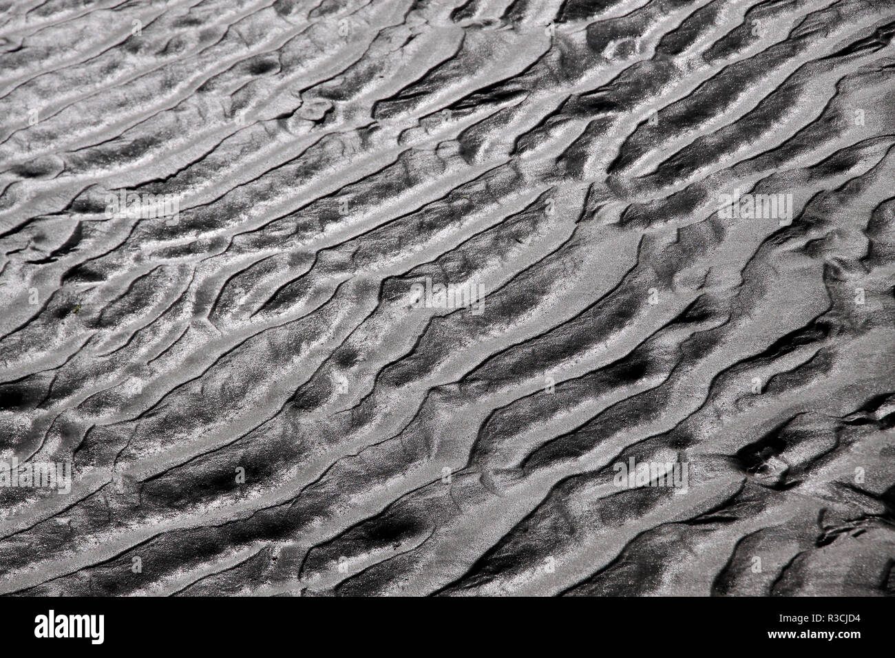 rippel in the wet sand Stock Photo - Alamy