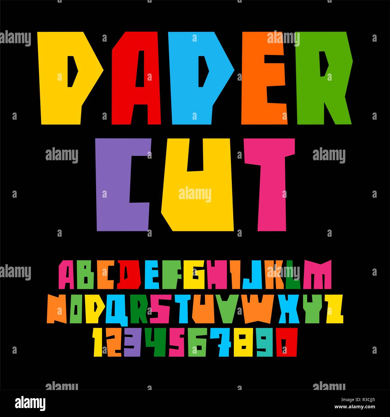 Colorful paper cut alphabet Cutout letters vector Stock Vector Image ...