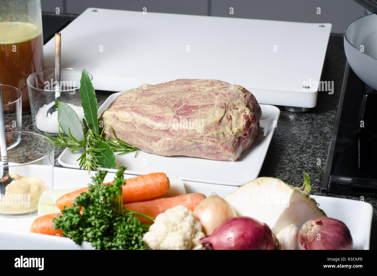 preparing roast beef Stock Photo - Alamy