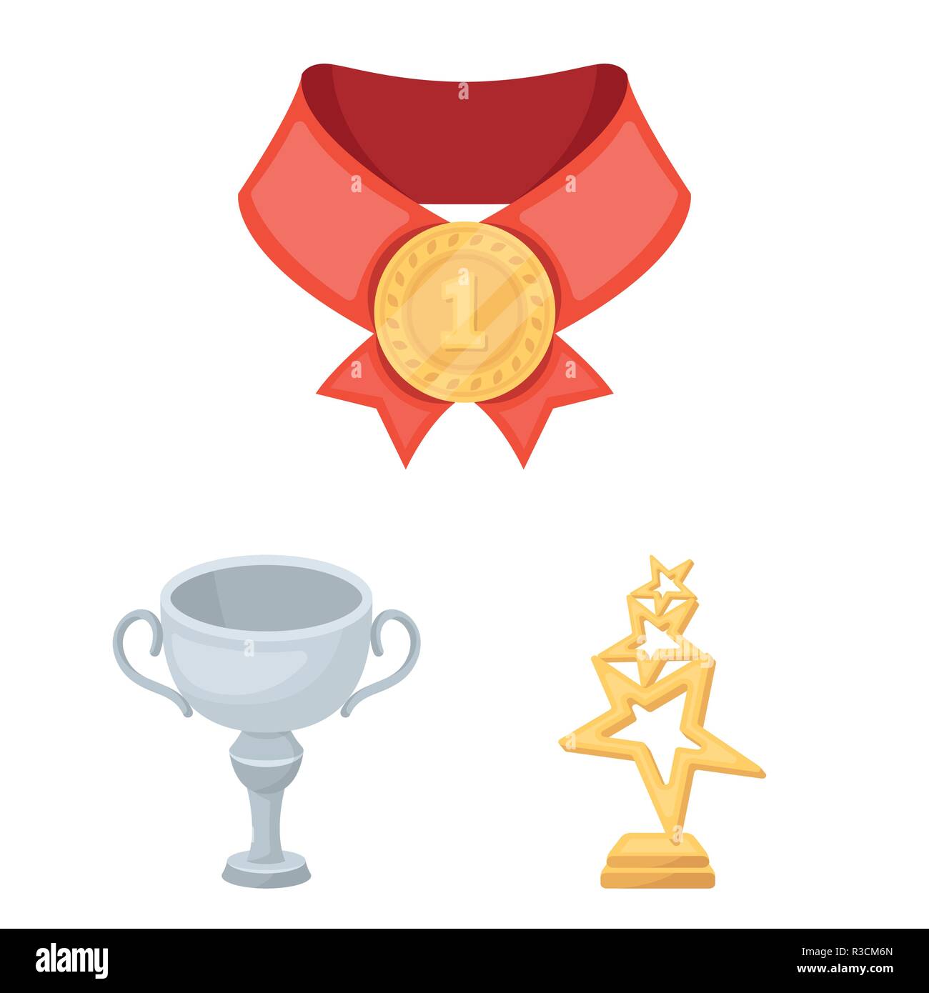 Awards and trophies cartoon icons in set collection for design.Reward ...
